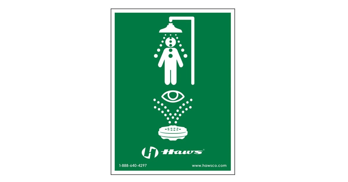 Haws SP178LG Large vertical universal combination emergency shower and ...