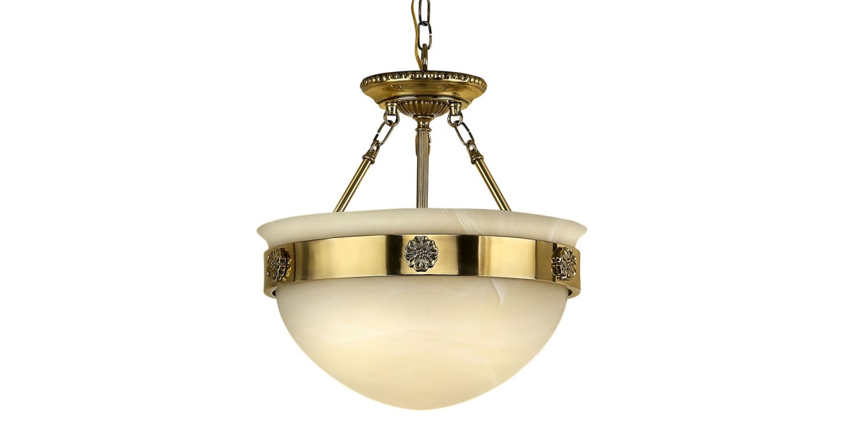 Hinkley Lighting 4555BB Alabaster Stone / Glass Semi-Flush Ceiling ...