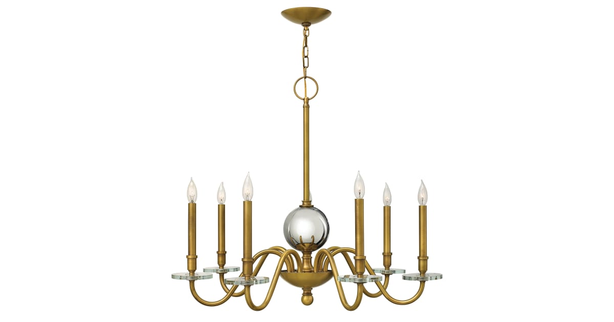 Hinkley Lighting 4206HB Everly 7 Light 1 Tier Candle Style Chandelier ...