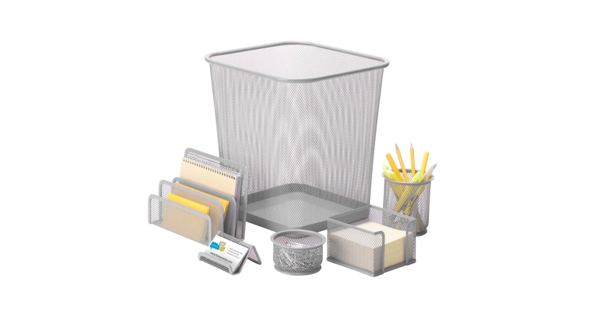 Honey-Can-Do OFC-06206 6 Piece Mesh Desk Accessory Set | Ferguson Home