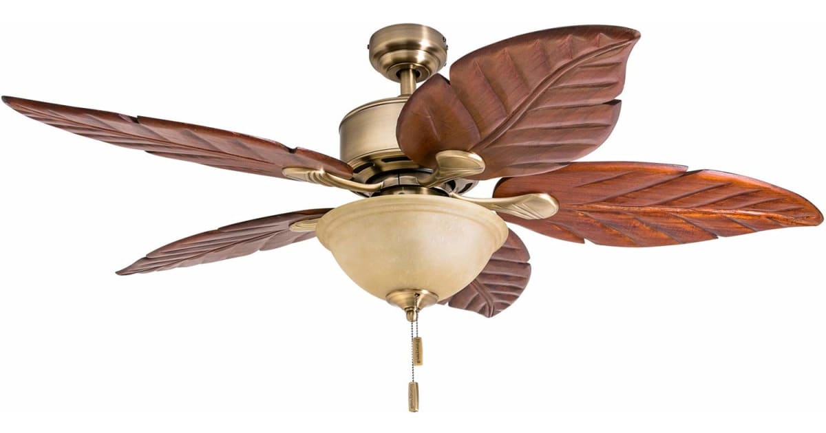 Honeywell Ceiling Fans 50500-36 Sabal Palm 52" 5 Blade Indoor LED ...