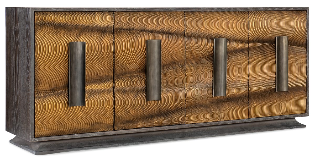 Hooker Furniture 628-85633-15 Melange 80" Wide Oak Veneer, Resin Accent ...