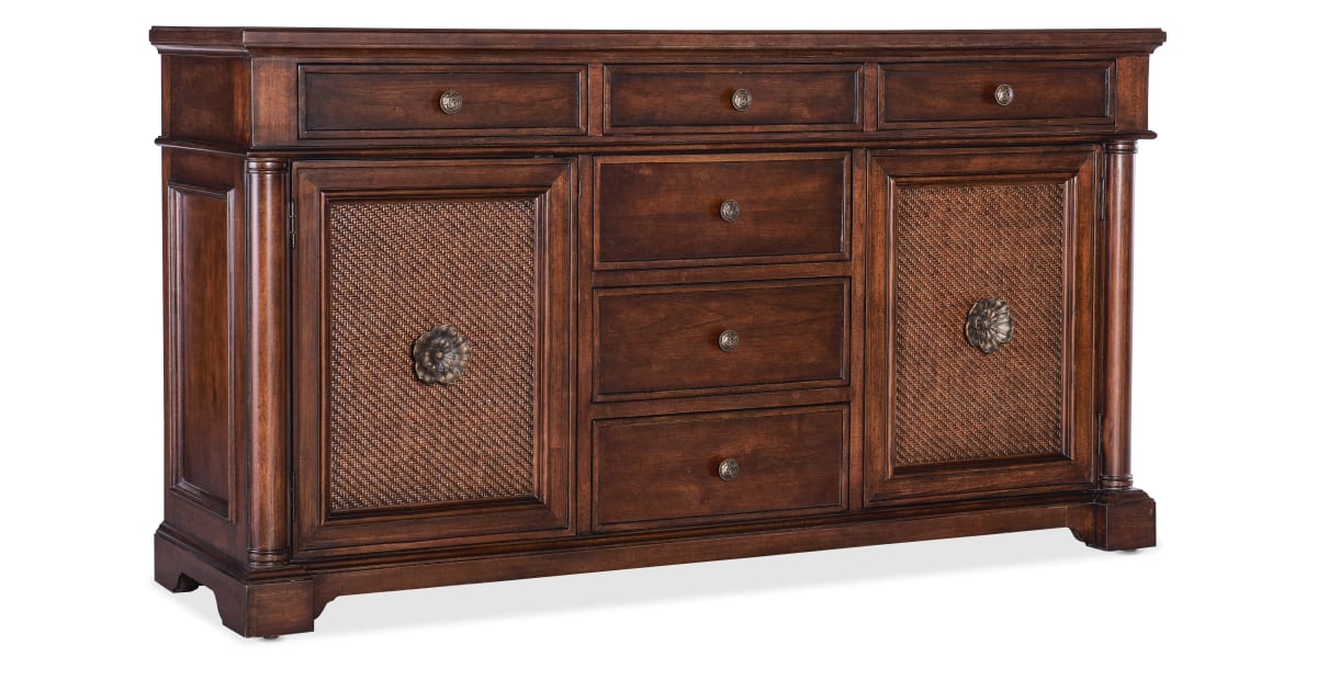 Hooker Furniture 6750-75902-85 Charleston 66" Wide Cherry Buffet with ...