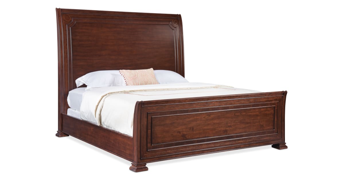 Hooker Furniture 6750-90466-85 Charleston King Cherry and Walnut Sleigh ...