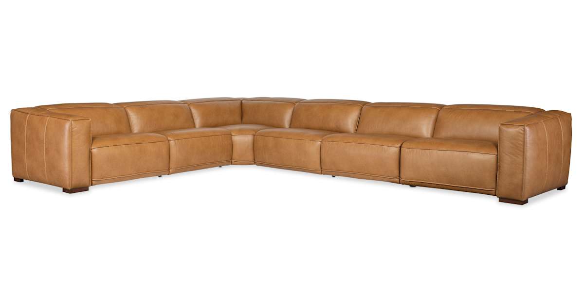 Hooker Furniture SS404-6PC4-080 Fresco 172" Wide Leather Sofa | Build.com