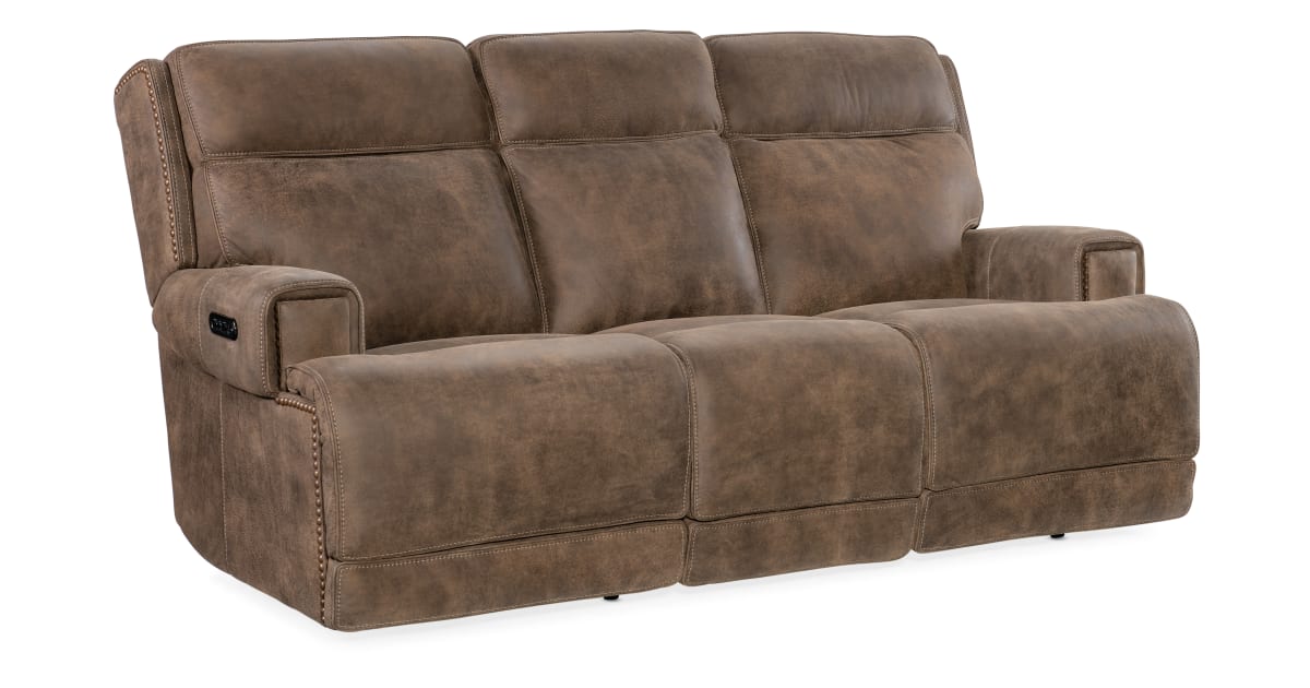 Hooker Furniture SS762-PHZ3-085 Wheeler 83" Wide Leather Sofa with ...