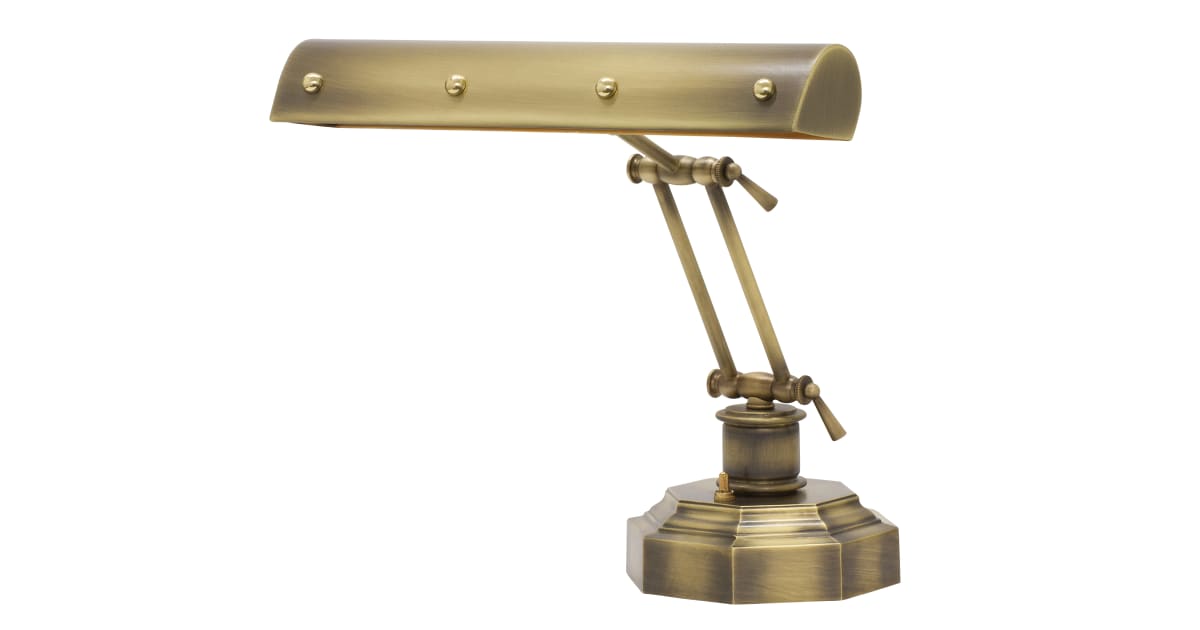 House of Troy PB14-203-AB/PB Piano/Desk 2 Light 12-1/2" High Swing Arm ...