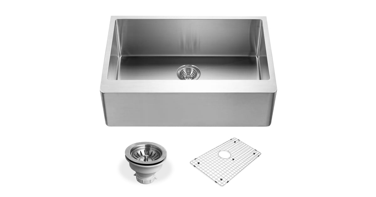 Houzer ENS-3020 Epicure 30" Farmhouse Single Basin Stainless Steel ...