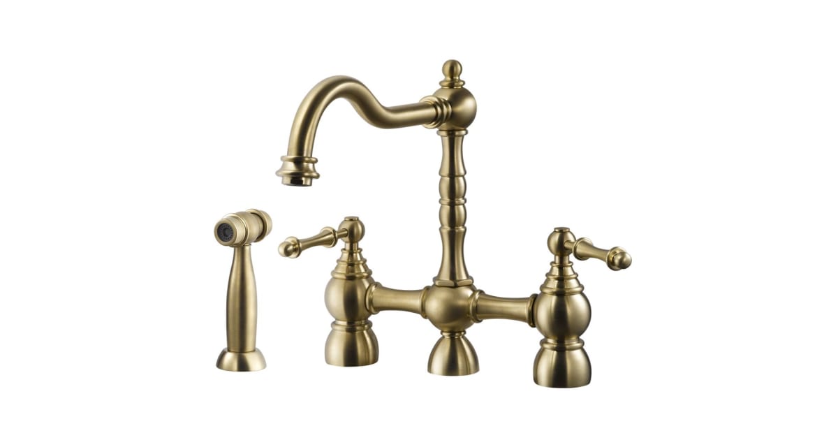 Houzer LEXBS-956-BB Lexington Bridge Kitchen Faucet with Sidespray and ...