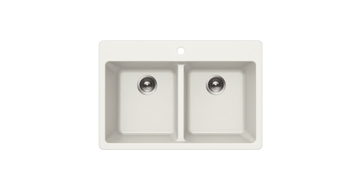 Houzer M-300 CLOUD Quartztone 33" Drop In Double Basin Granite ...