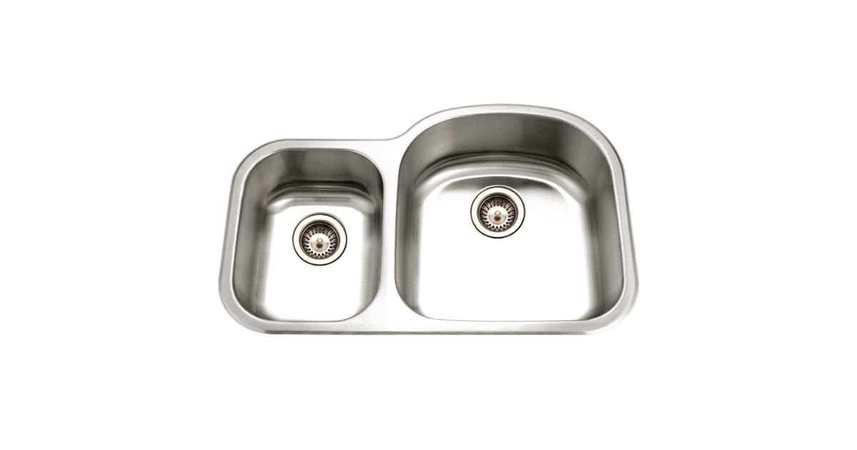 Houzer MC-3210SL-1 Medallion Designer 32-1/2" Undermount Double Basin ...