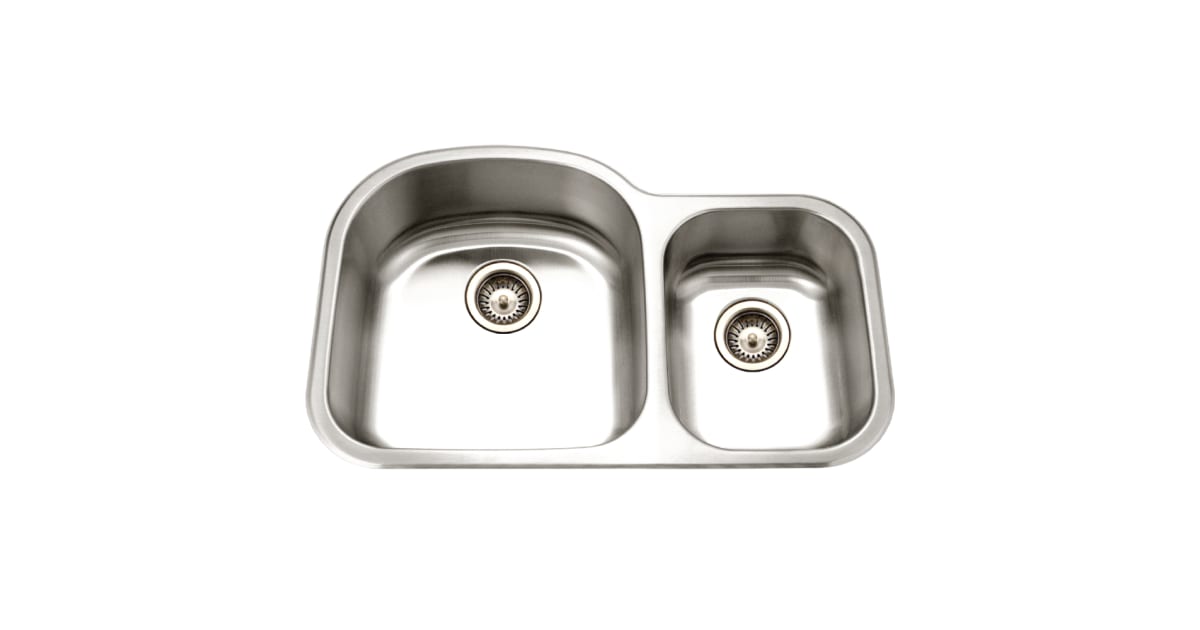 Houzer MC-3210SR-1 Medallion Designer 32-1/2" Undermount Double Basin ...