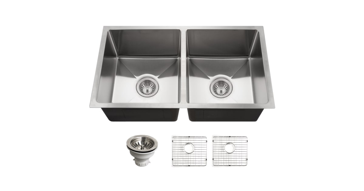 Houzer NOD-4200-1 Nouvelle 31" Undermount Double Basin Stainless Steel ...