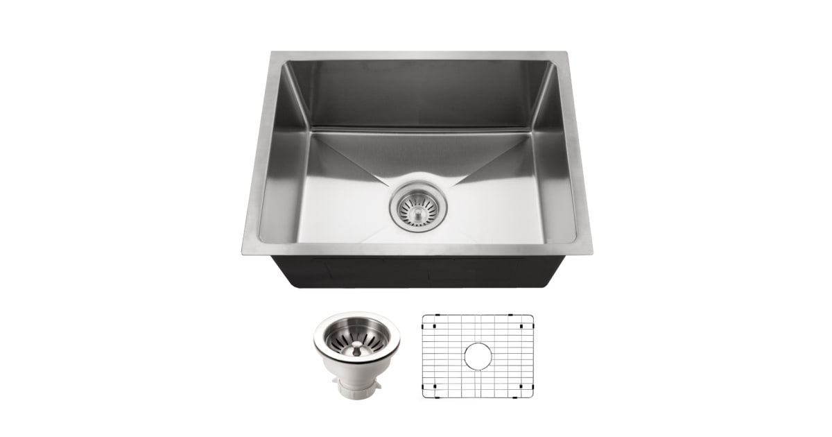 Houzer NOS-4100-1 Nouvelle 23" Undermount Single Basin Stainless Steel ...