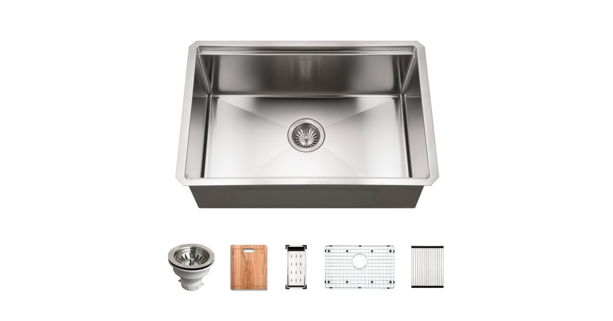 Houzer NVS-16-2700 Novus 26" Undermount Single Basin Stainless Steel ...