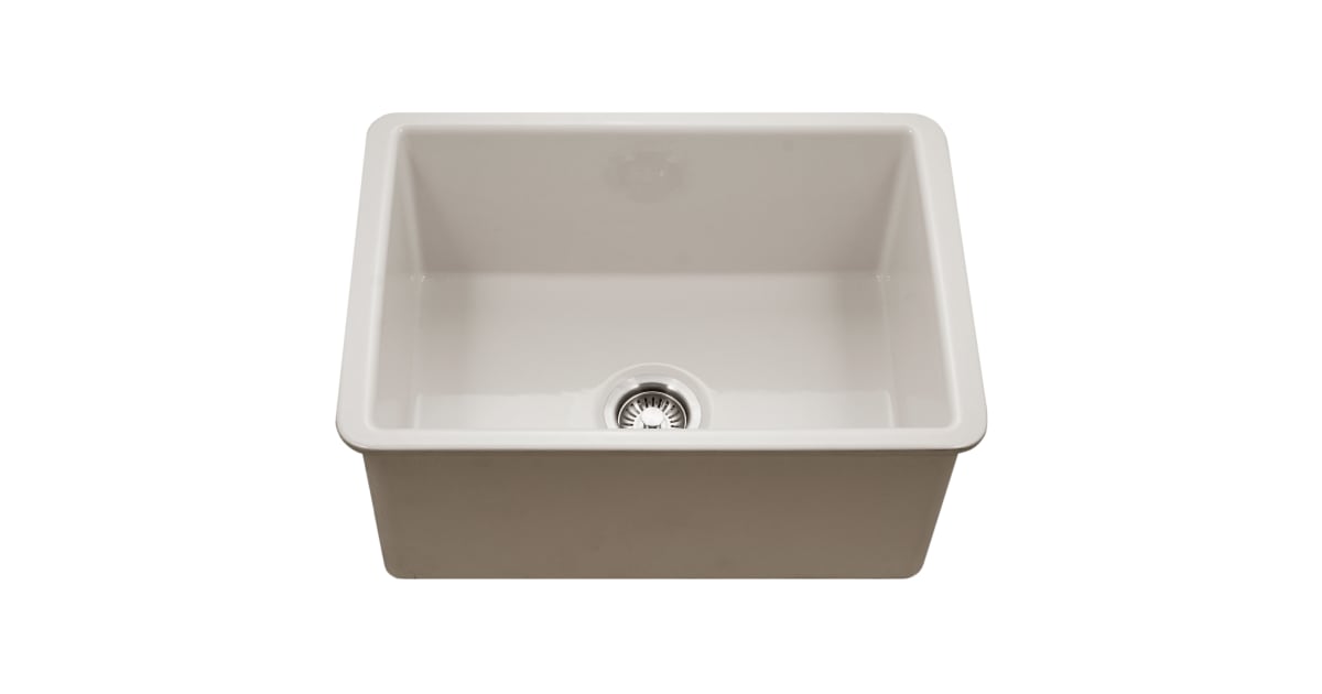 Houzer PTU-2800 BQ Platus 25-1/2" Undermount Single Basin Fireclay ...