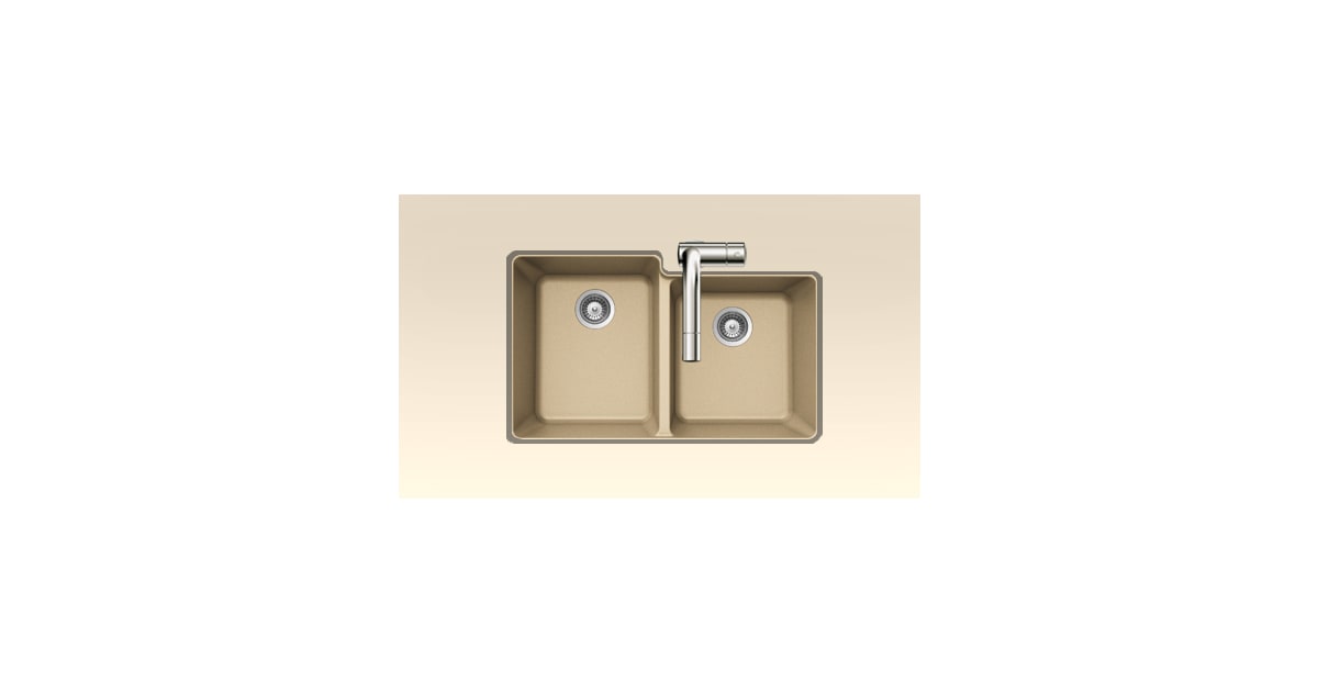 Houzer ALIVE N-175U AVORIO Cristadur 33" Undermount 60/40 Double Basin ...