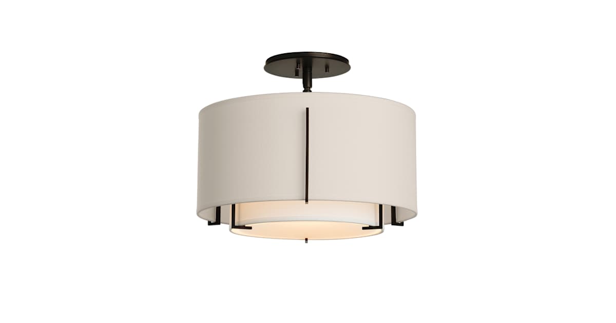Hubbardton Forge 126501-1222 Exos 16" Wide Semi-Flush Drum Ceiling ...