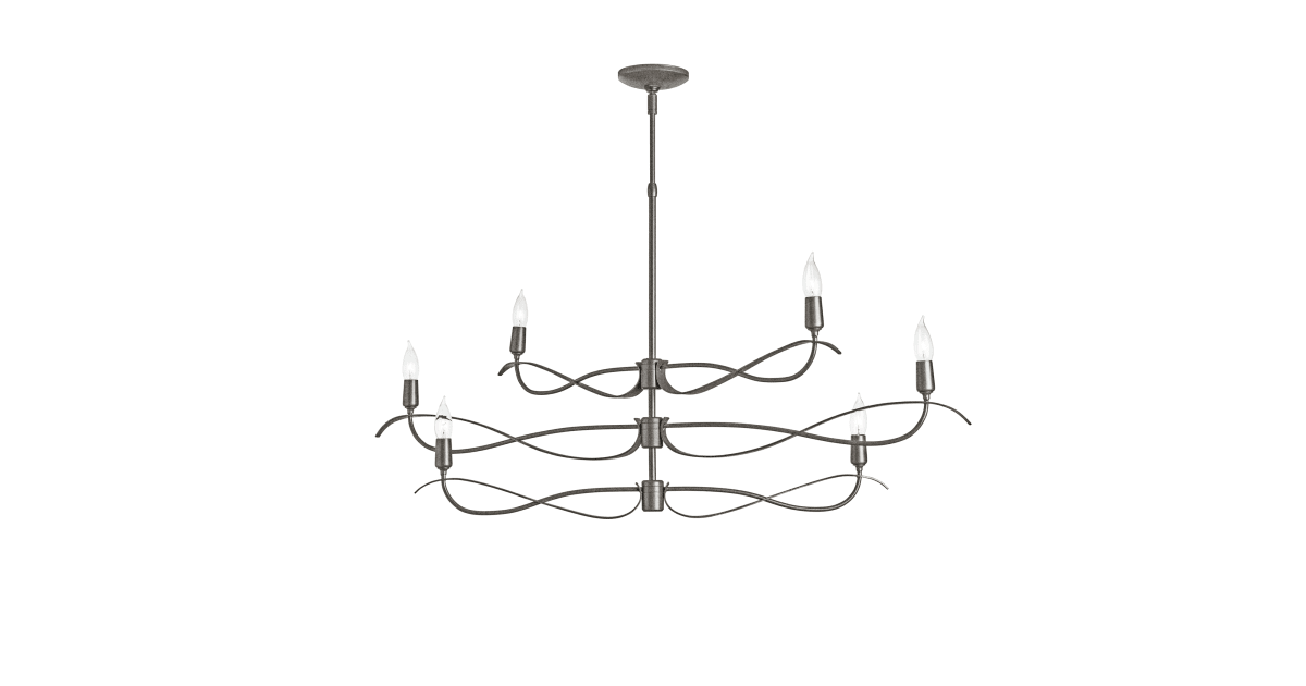 Hubbardton Forge 136350-1016 Willow 6 Light 44" Wide Taper Candle Style ...