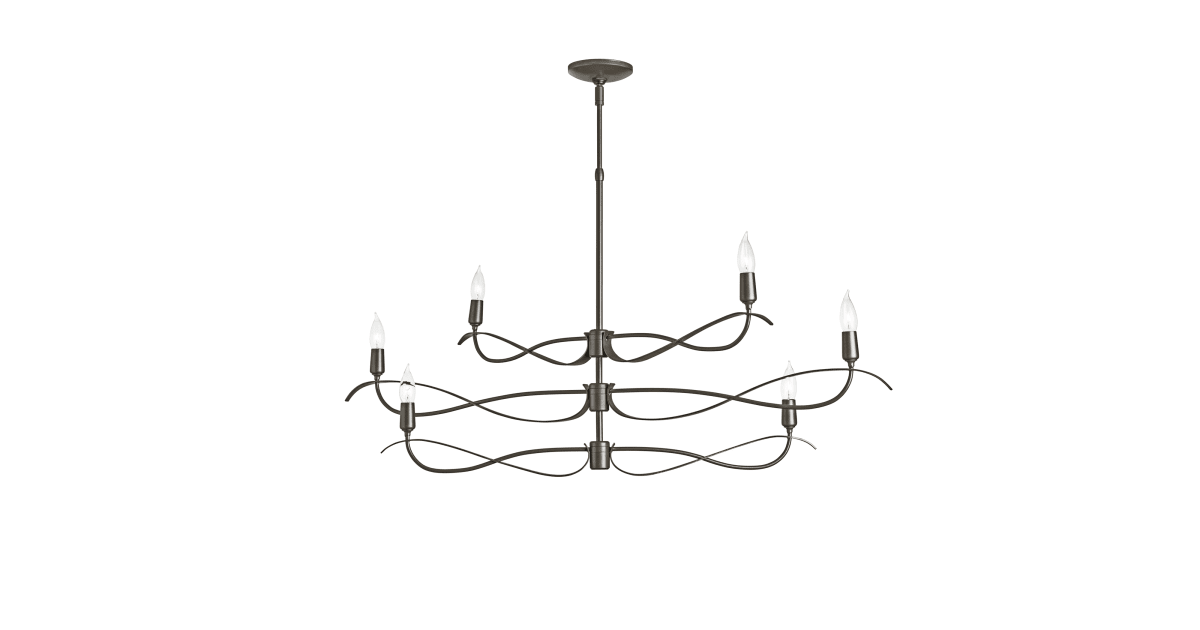 Hubbardton Forge 136350-1031 Willow 6 Light 44" Wide Taper Candle Style ...