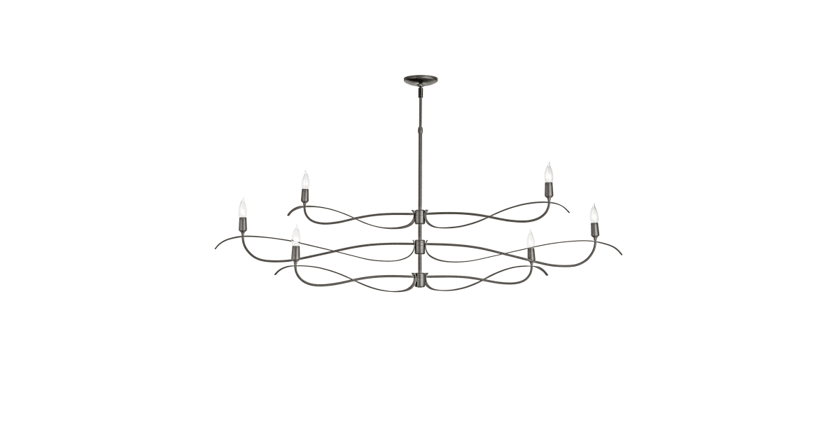 Hubbardton Forge 136352-1016 Willow 6 Light 59" Wide Taper Candle Style ...