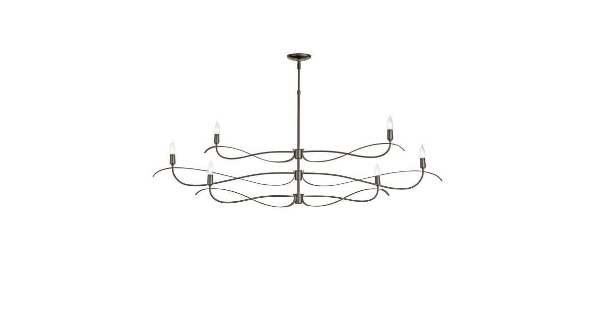 Hubbardton Forge 136352-1031 Willow 6 Light 59" Wide Taper Candle Style ...