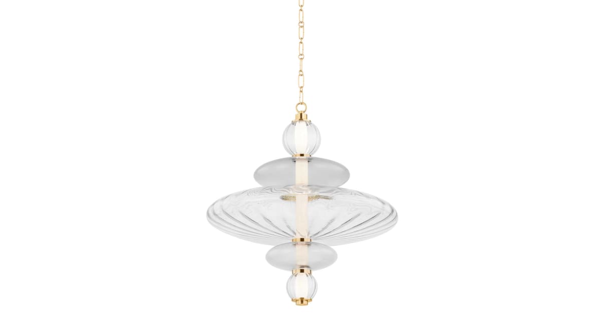 Hudson Valley Lighting 2625-AGB Williams 25" Wide LED Pendant ...