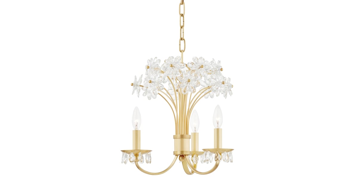 Hudson Valley Lighting 4419-AGB Beaumont 3 Light 20" Wide Chandelier ...