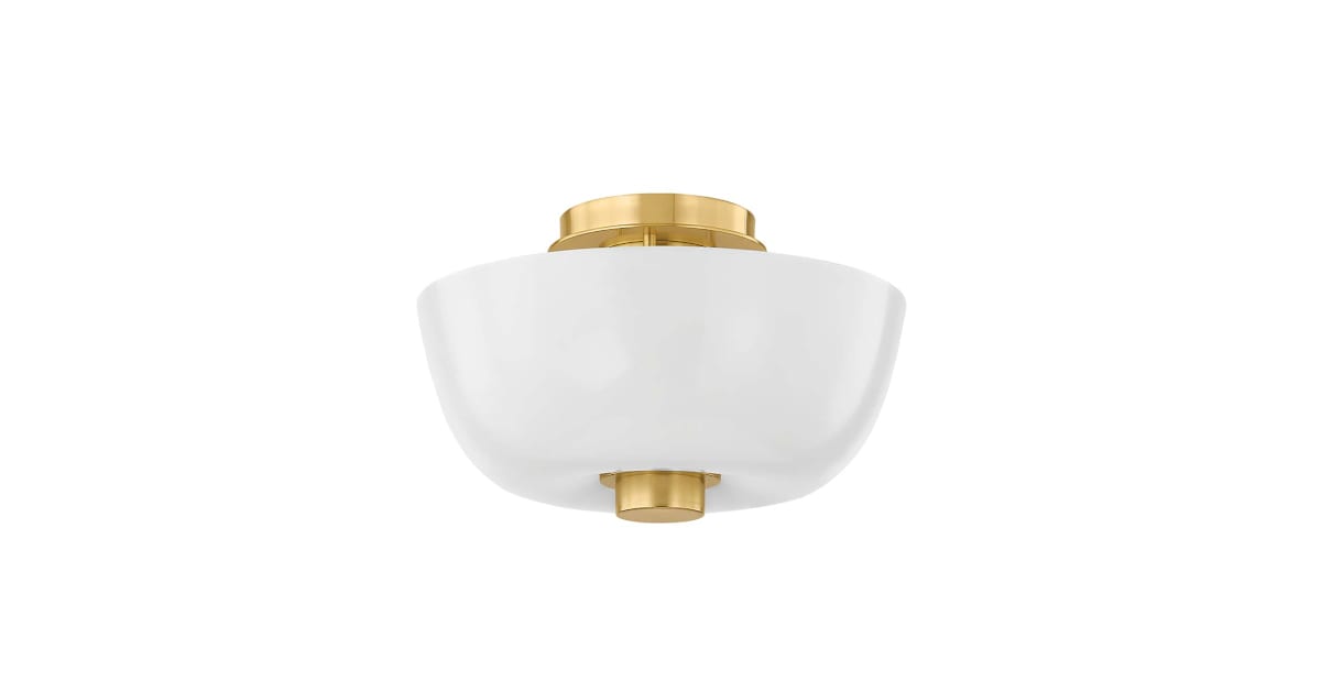 Hudson Valley Lighting 5215-AGB Dove 15" Wide Semi-flush Bowl Ceiling ...