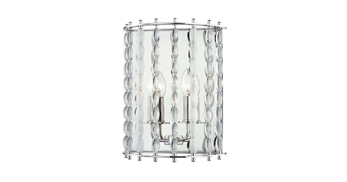 Hudson Valley Lighting 9300-PN Whitestone 2 Light 14" Tall Wall Sconce ...
