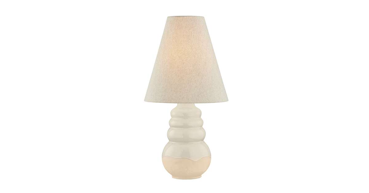 Hudson Valley Lighting CBL8230-AGB/CEW Tybee 30" Tall Vase Table Lamp with Natural Linen Shade ...