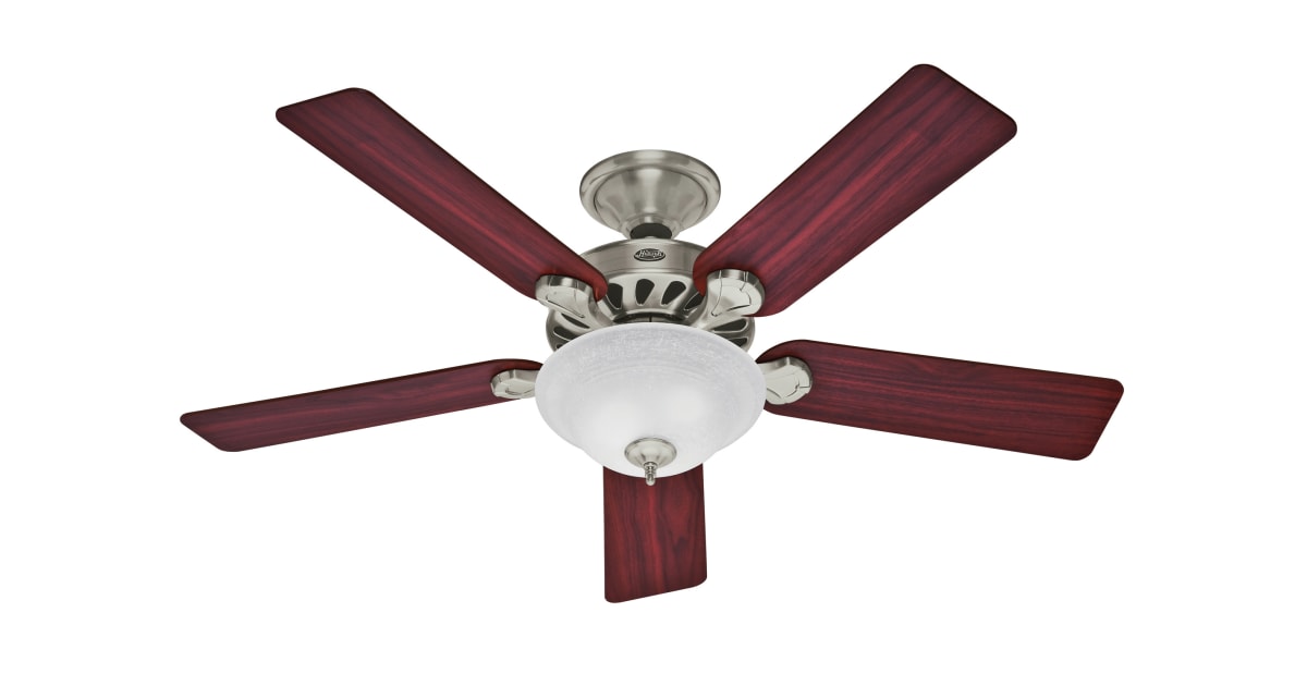 Hunter 23722 52" Five Minute Fan Ceiling Fan, Blades and Light Included ...