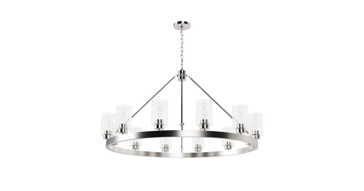 Hunter 13059 Hartland 12 Light 44" Wide Ring Chandelier with Shades ...