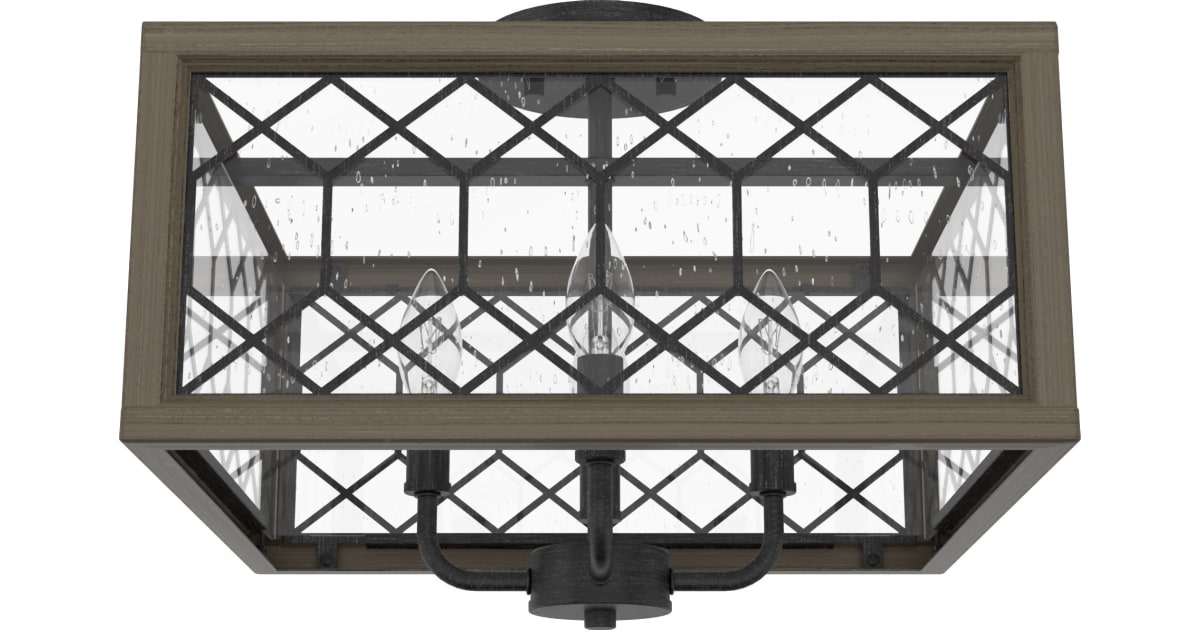 Hunter 19377 Chevron 4 Light 16" Wide Flush Mount Ceiling Fixture ...