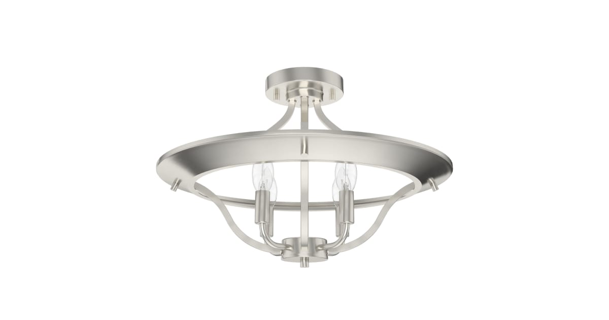 Hunter 19423 Perch Point 4 Light 18" Wide Semi-Flush Ceiling Fixture ...