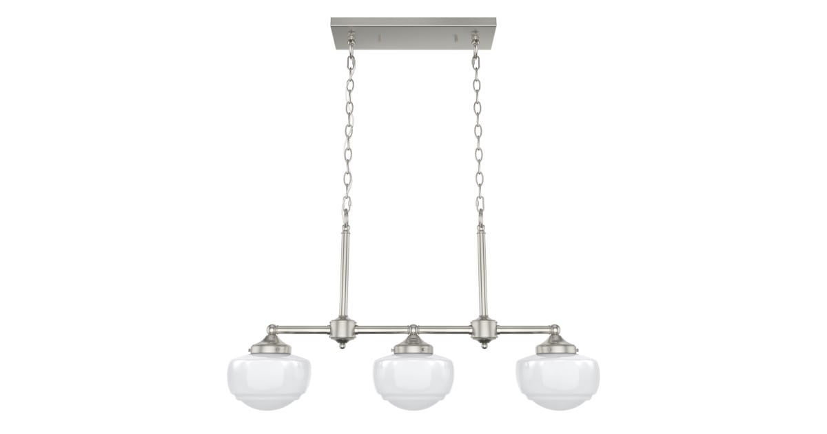 Hunter 19488 Saddle Creek 3 Light 33" Wide Linear Chandelier with White ...