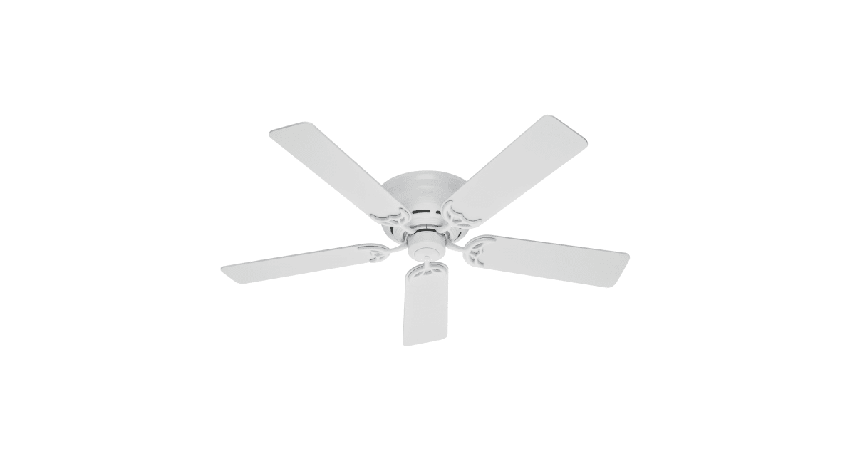 Hunter 20803 Low Profile III 52" 5 Blade Flush Mount Ceiling Fan ...