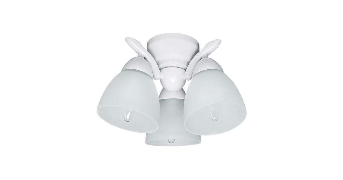 Hunter 28012 3 Light Contemporary Light Kit with White Glass Shade ...