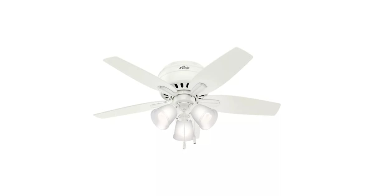 Hunter 51077 Newsome 42" Hugger Indoor Ceiling Fan with LED Light Kit ...