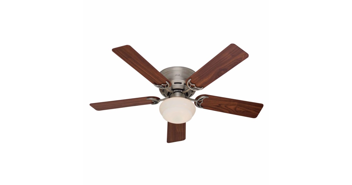 Hunter 53074 52" Flush Mount Indoor Ceiling Fan - 5 Reversible Blades ...