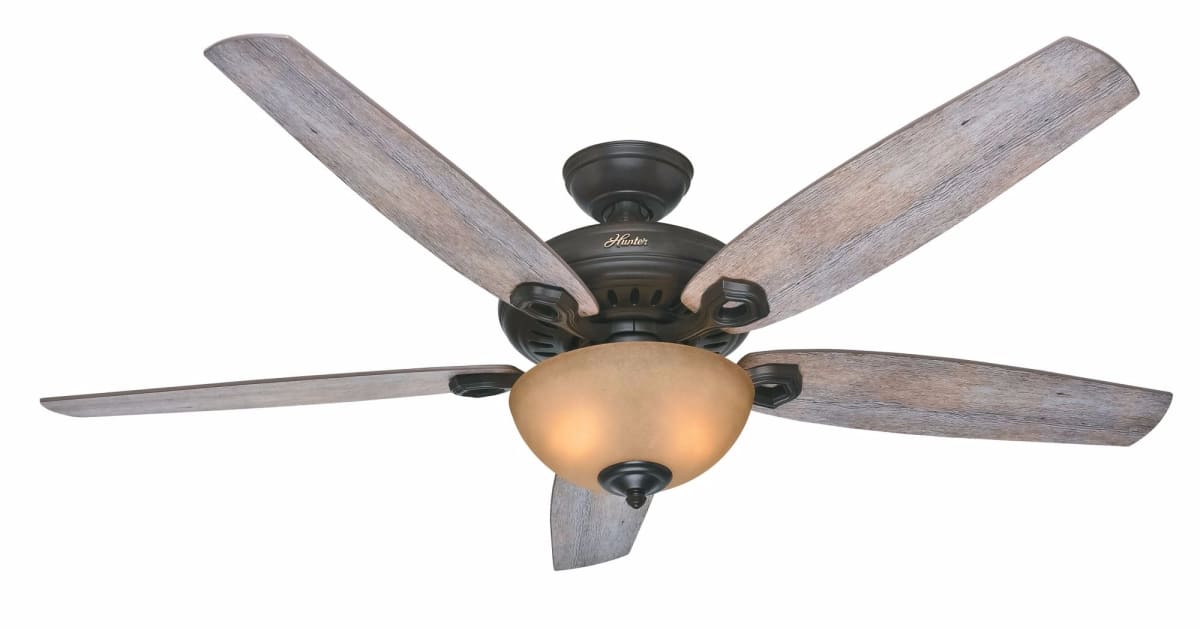 Hunter 54062 60" Indoor Ceiling Fan - 5 Reversible Blades and Light Kit ...