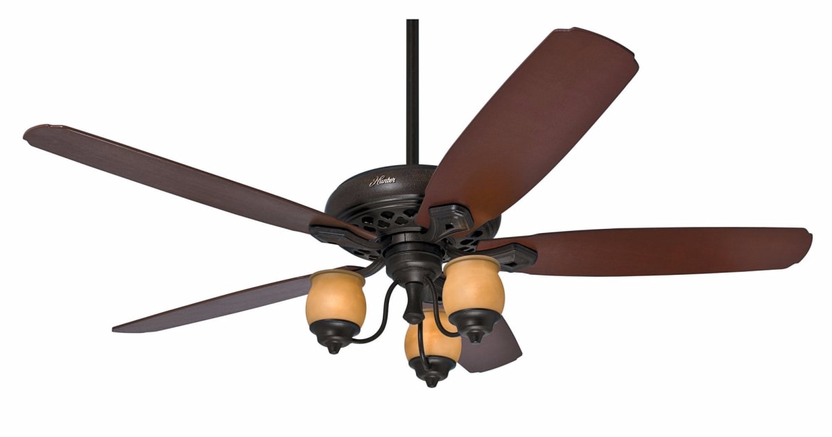 Hunter 55045 64" Indoor Ceiling Fan - 5 Reversible Blades, Light Kit ...