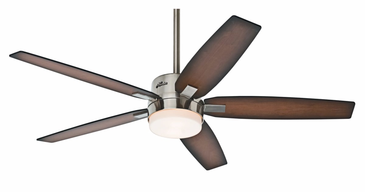 Hunter 59039 54" Indoor Ceiling Fan - 5 Reversible Blades, Light Kit ...