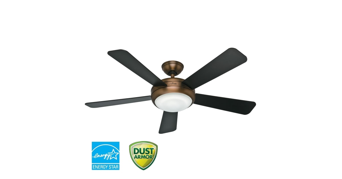 Hunter 59050 Palermo 52" 5 Blade Energy Star Ceiling Fan - Blades ...