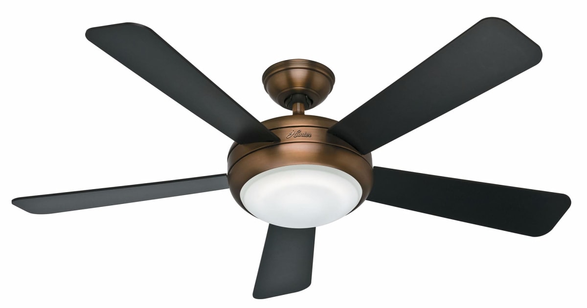 Hunter 59053 52" Indoor Ceiling Fan - 5 Reversible Blades, LED Light ...