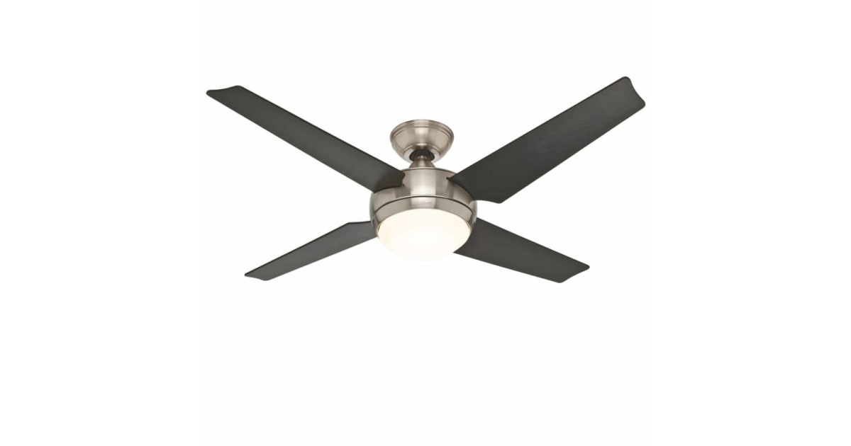 Hunter 59072 52" Indoor Ceiling Fan - 4 Reversible Blades, LED Light ...
