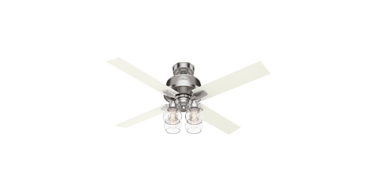 Hunter 59650 Viven 52" 4 Blade Indoor / Outdoor LED Ceiling Fan with ...