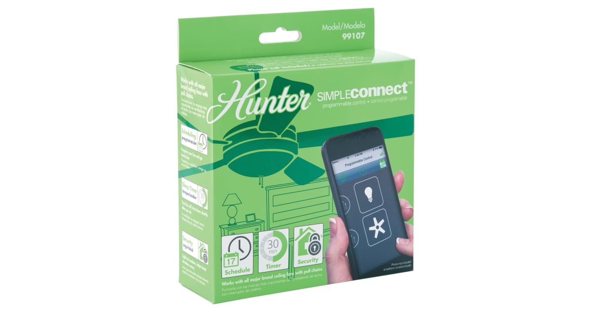 Hunter 99107 SimpleConnect Programmable Bluetooth Fan Control ...