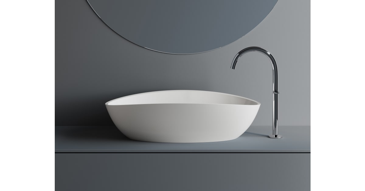 ICO Bath B8511 Calma 23-1/2" Oval Stone Composite Vessel Bathroom Sink ...