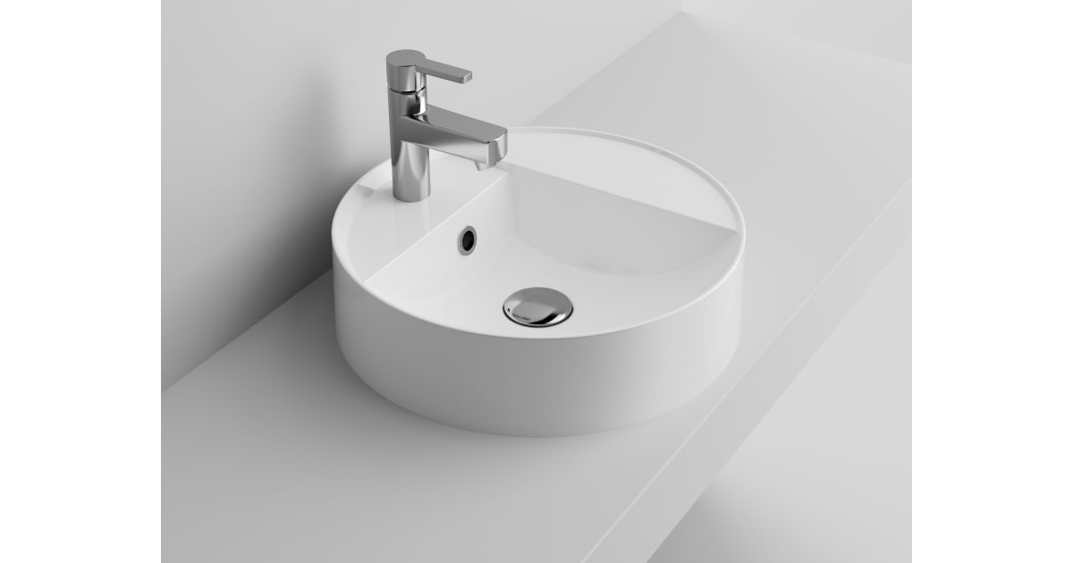 ICO Bath B8521 Calma 15-3/4" Circular Stone Composite Vessel Bathroom ...